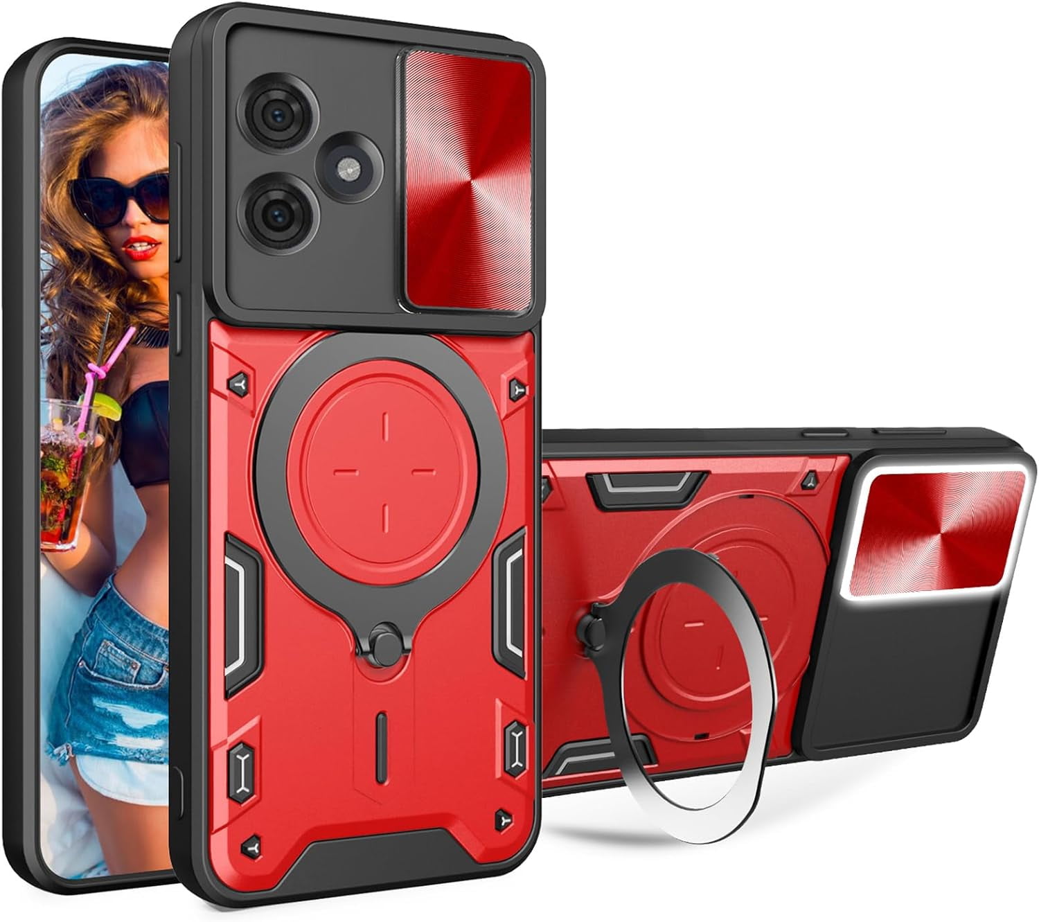 Heavy Duty Case for Motorola Moto G54 5G with Camera Cover, Built-in ...