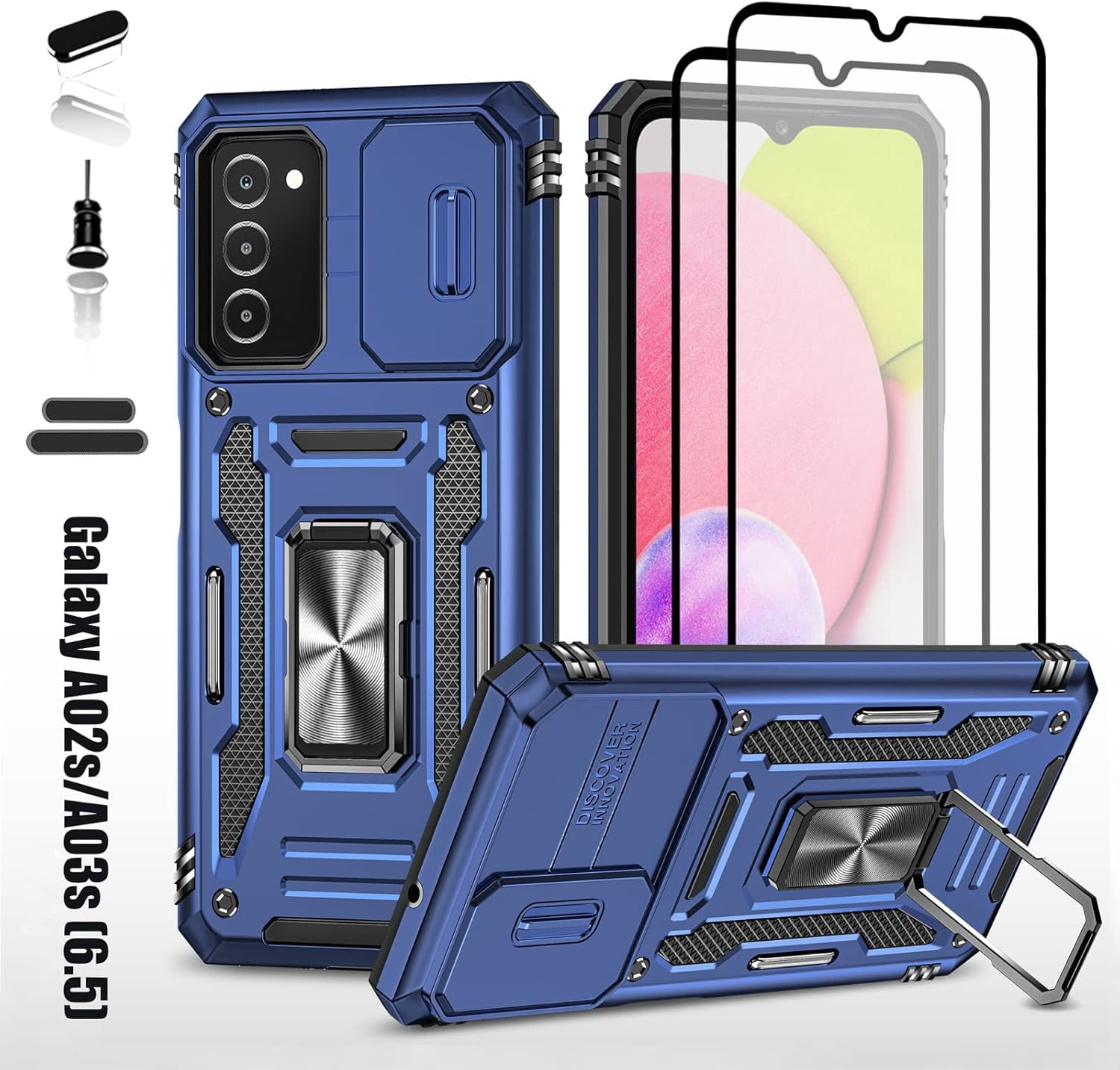 Heavy Duty Case for Samsung Galaxy A03s/A02S, Military Grade Dual Layer ...