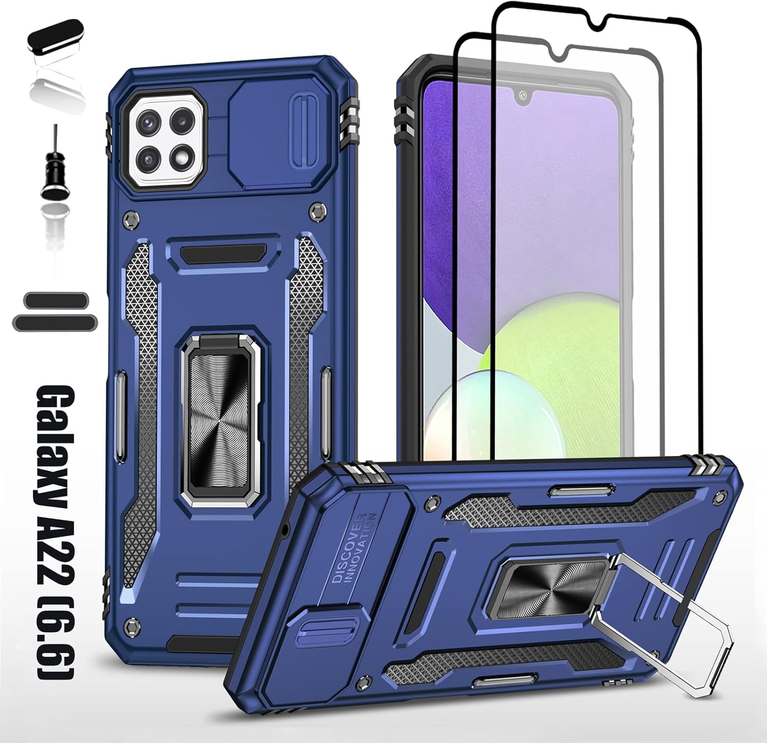 Heavy Duty Case for Samsung Galaxy A22(5G), Military Grade Dual Layer ...