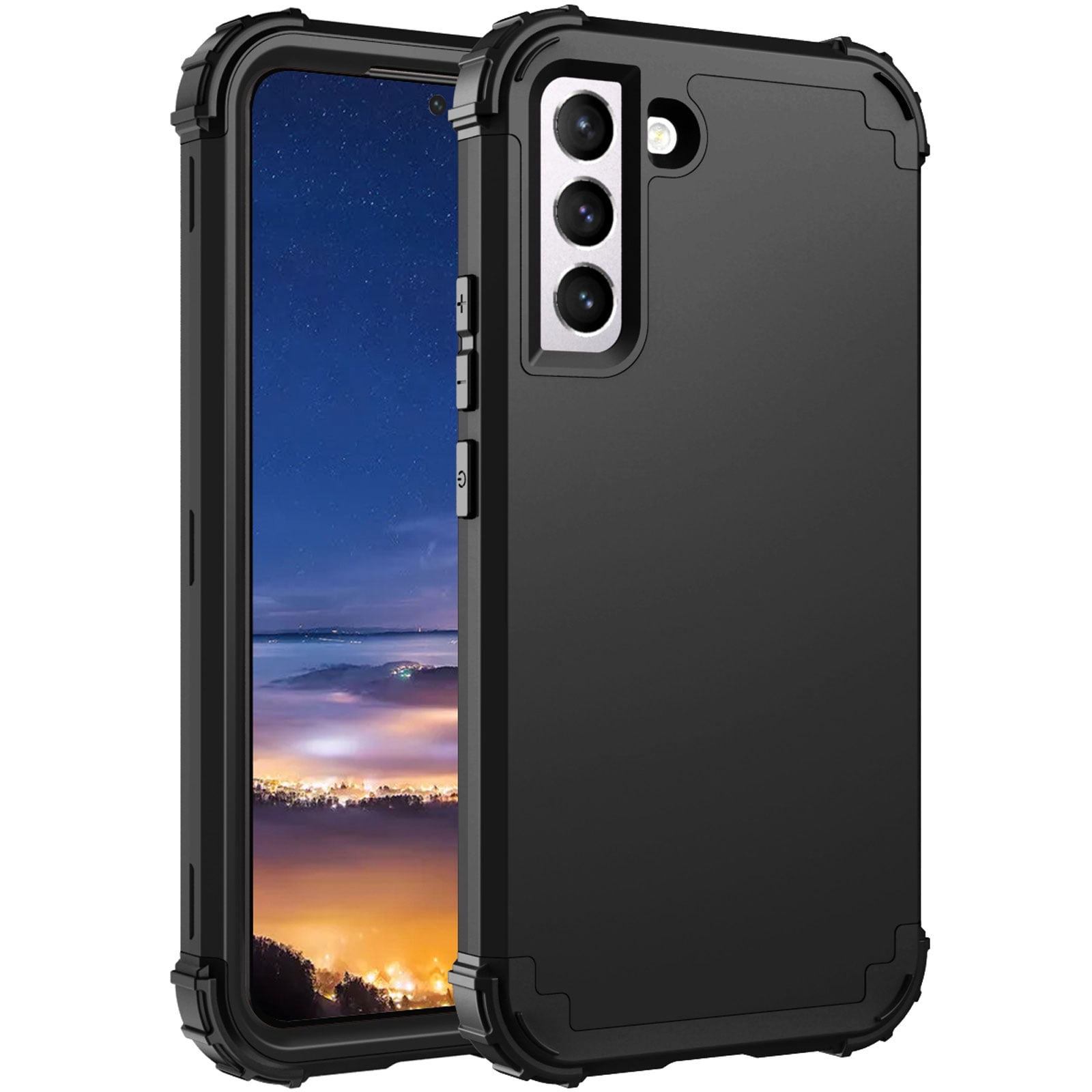 Heavy Duty Case for Samsung Galaxy S21 FE, Rugged PC Back Hybrid Soft ...