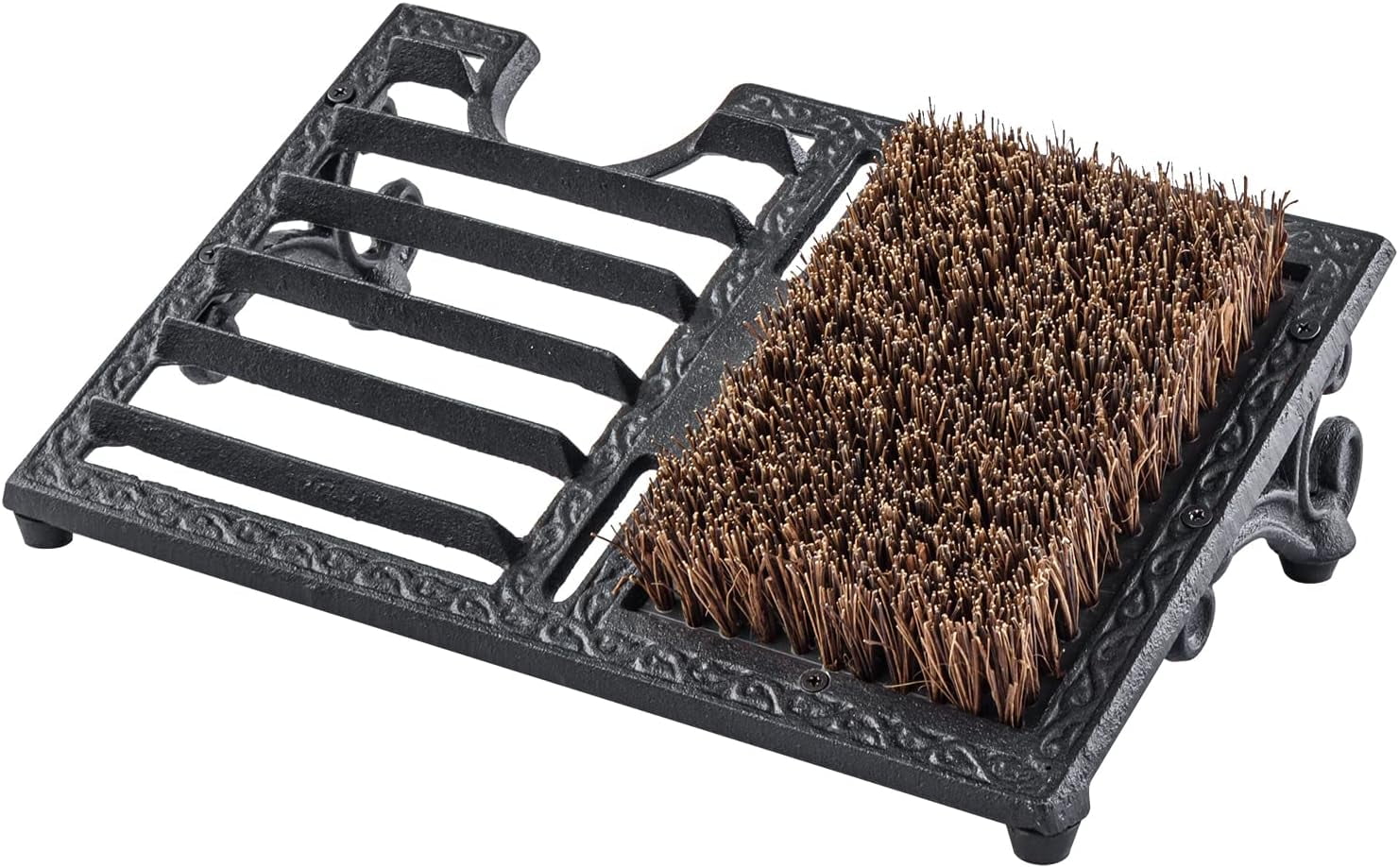 Heavy Duty Cast Iron Shoe Scraper Mat, Vintage Rustic Black Angled Boot ...