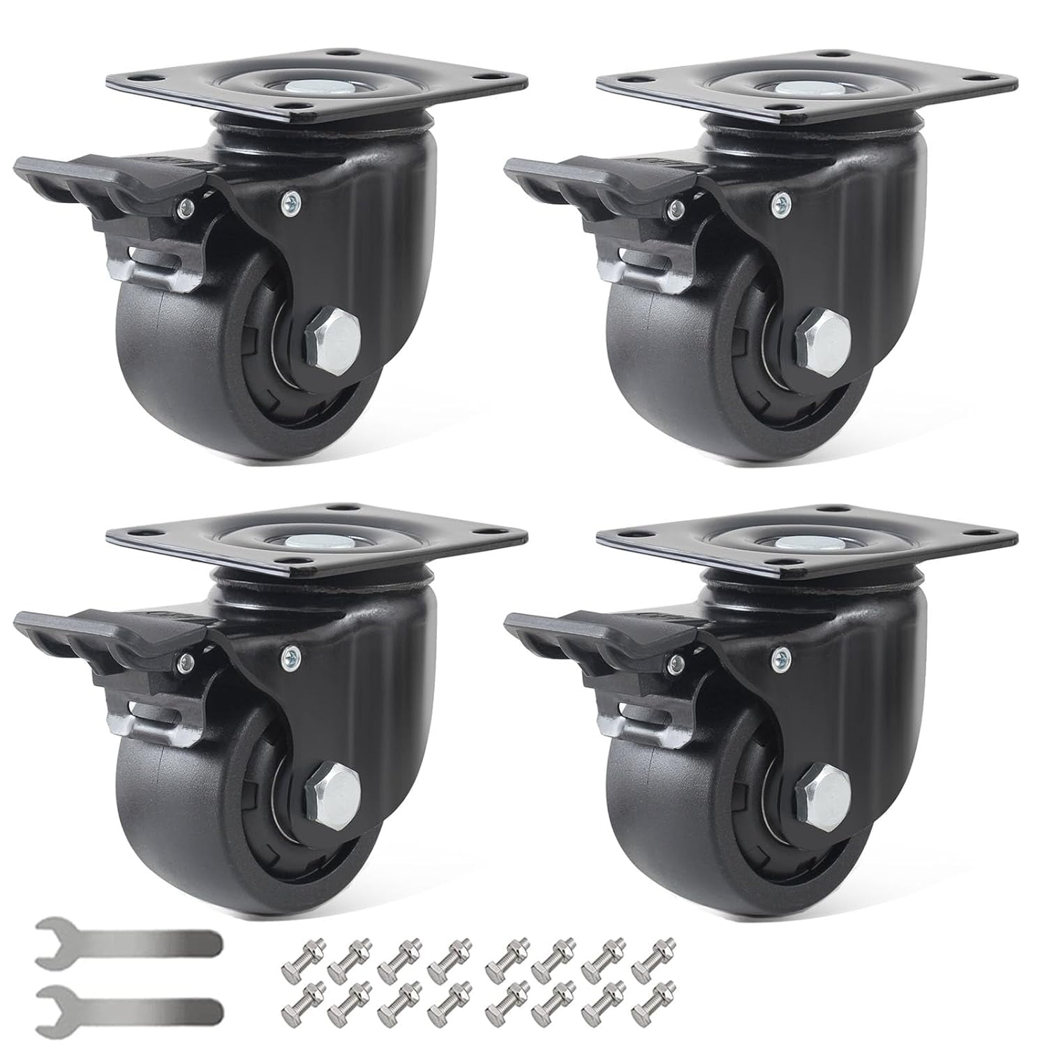 Heavy Duty Casters 2.5 Inch,Swivel Caster Wheels Set of 4,Extra Width ...