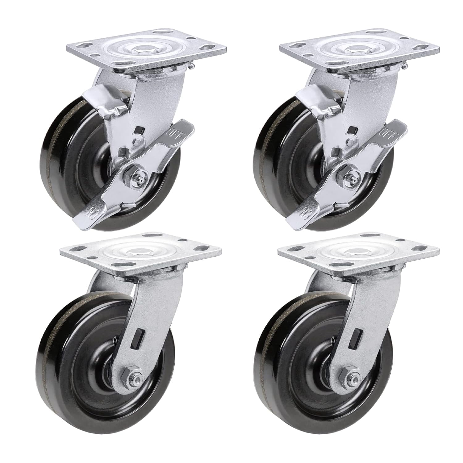 Heavy Duty Casters,Industrial Casters- Set Of 4 With Strong Capacity ...