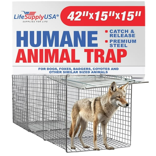 Life Supply USA Heavy Duty Raccoon Catcher, Humane Large Animal Cage ...