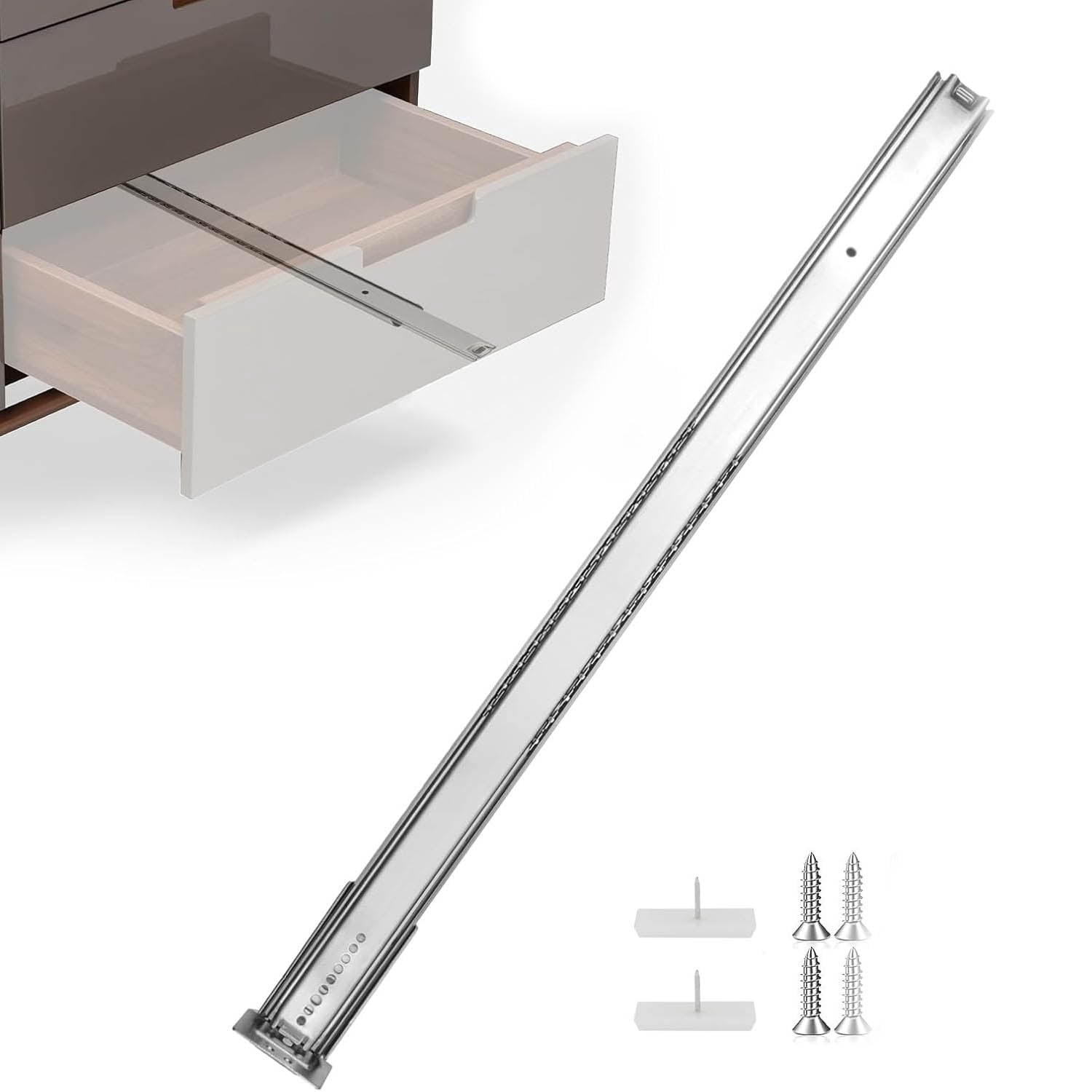 Heavy Duty Center Mount Drawer Slides for Cabinet and Dresser Bottom ...