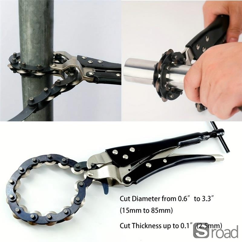 Heavy Duty Chain Pipe Cutter, 85mm Max Cut Capacity For Exhaust Pipes ...