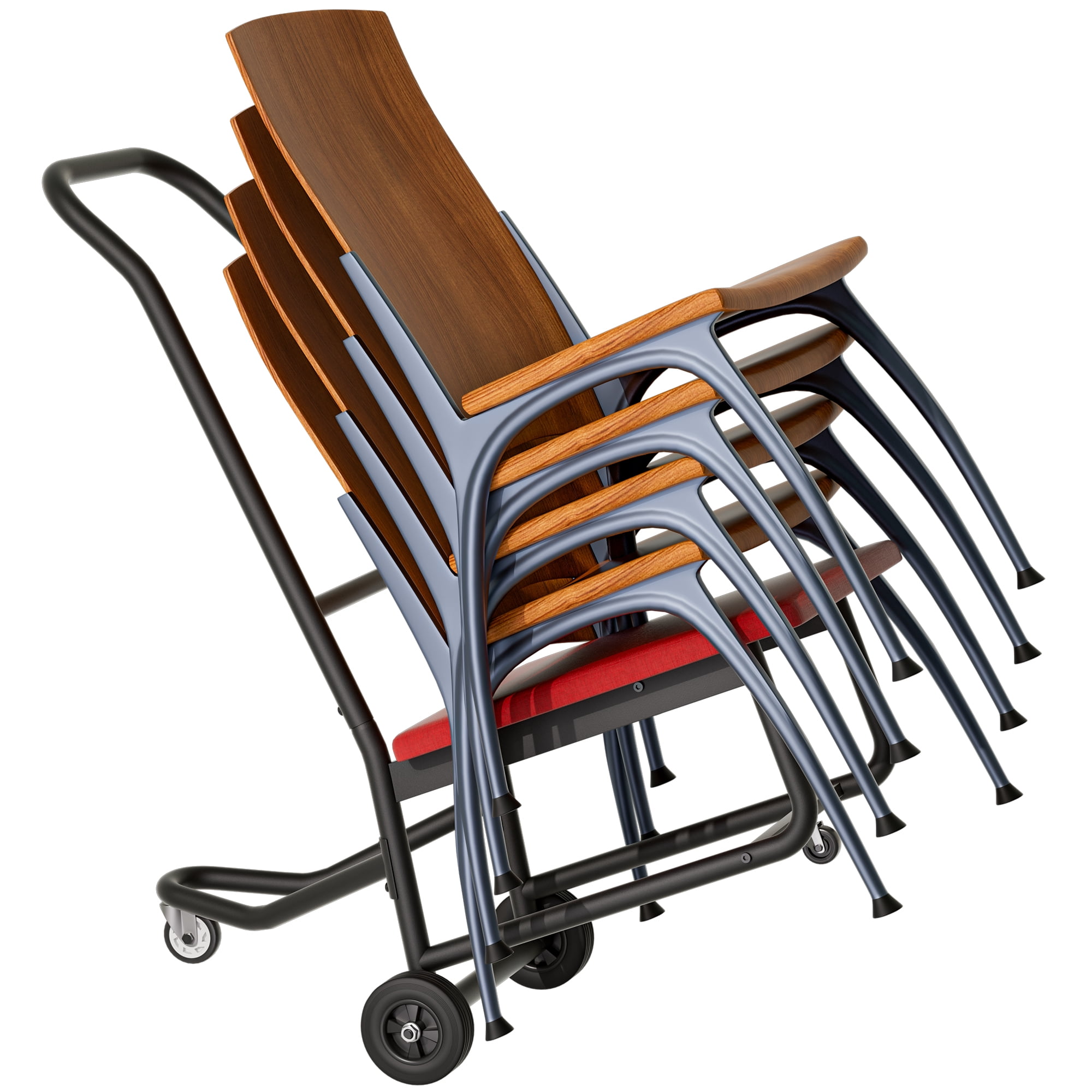 Heavy Duty Chair Dolly for Stackable Banquet Chairs, Chair Cart with 4 ...