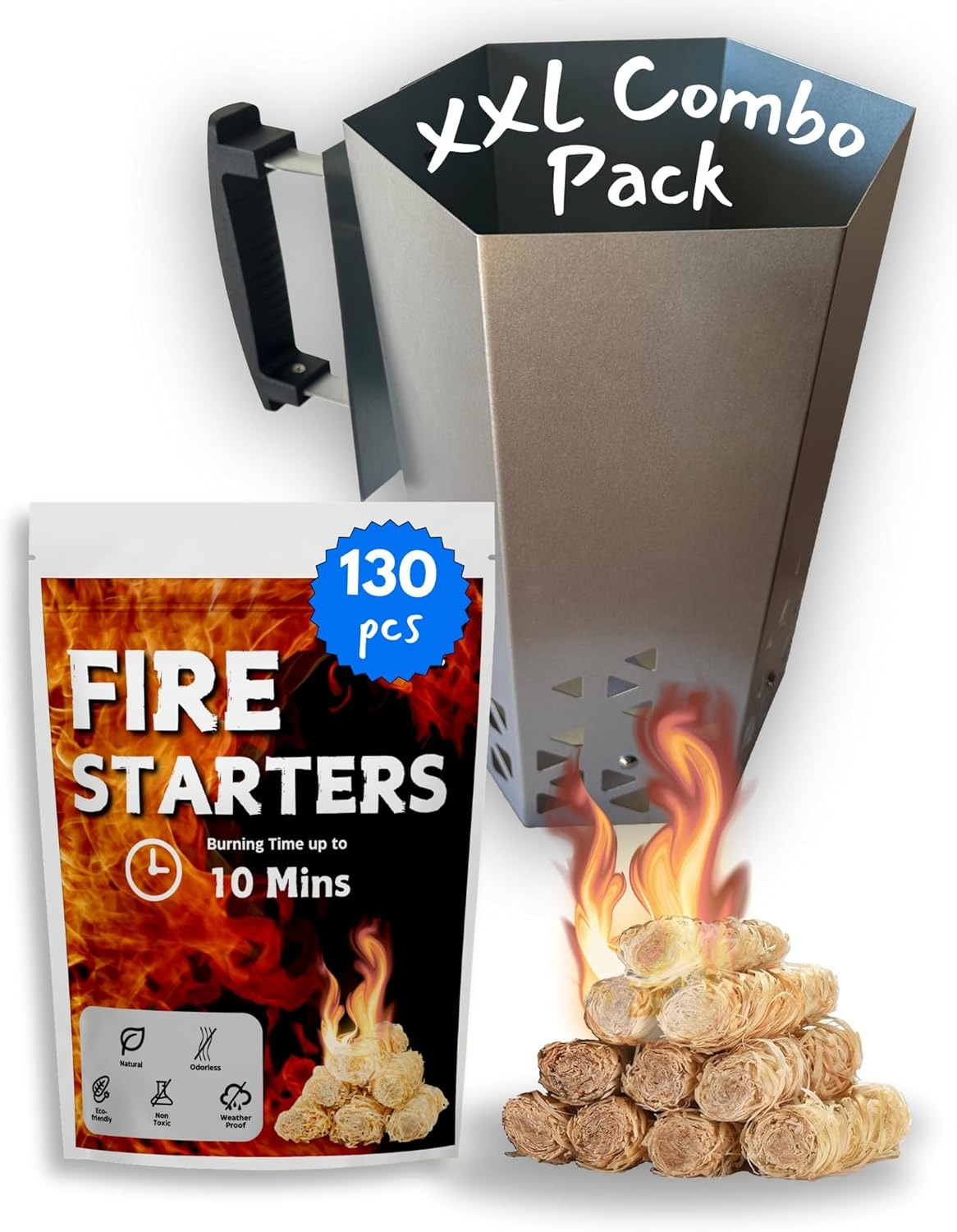 Heavy Duty Charcoal Chimney Starter, BBQ Chimney Starter for Charcoal ...