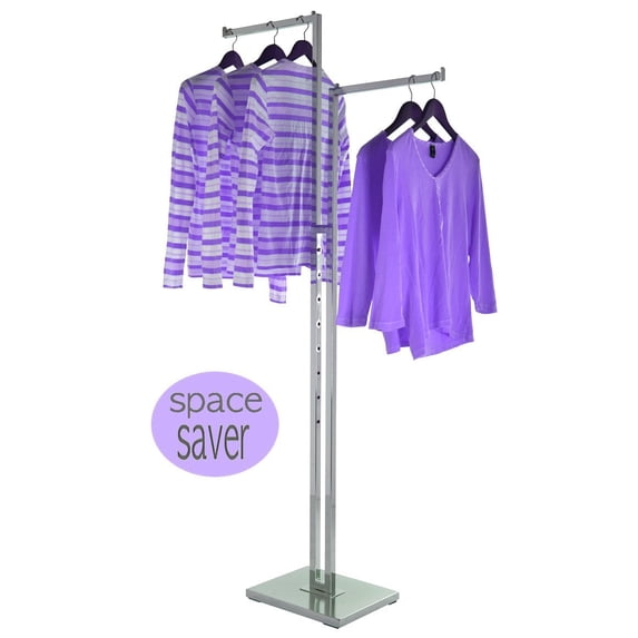 Heavy Duty Chrome - 2 Way Clothes Rack, Adjustable Height Arms, Perfect ...