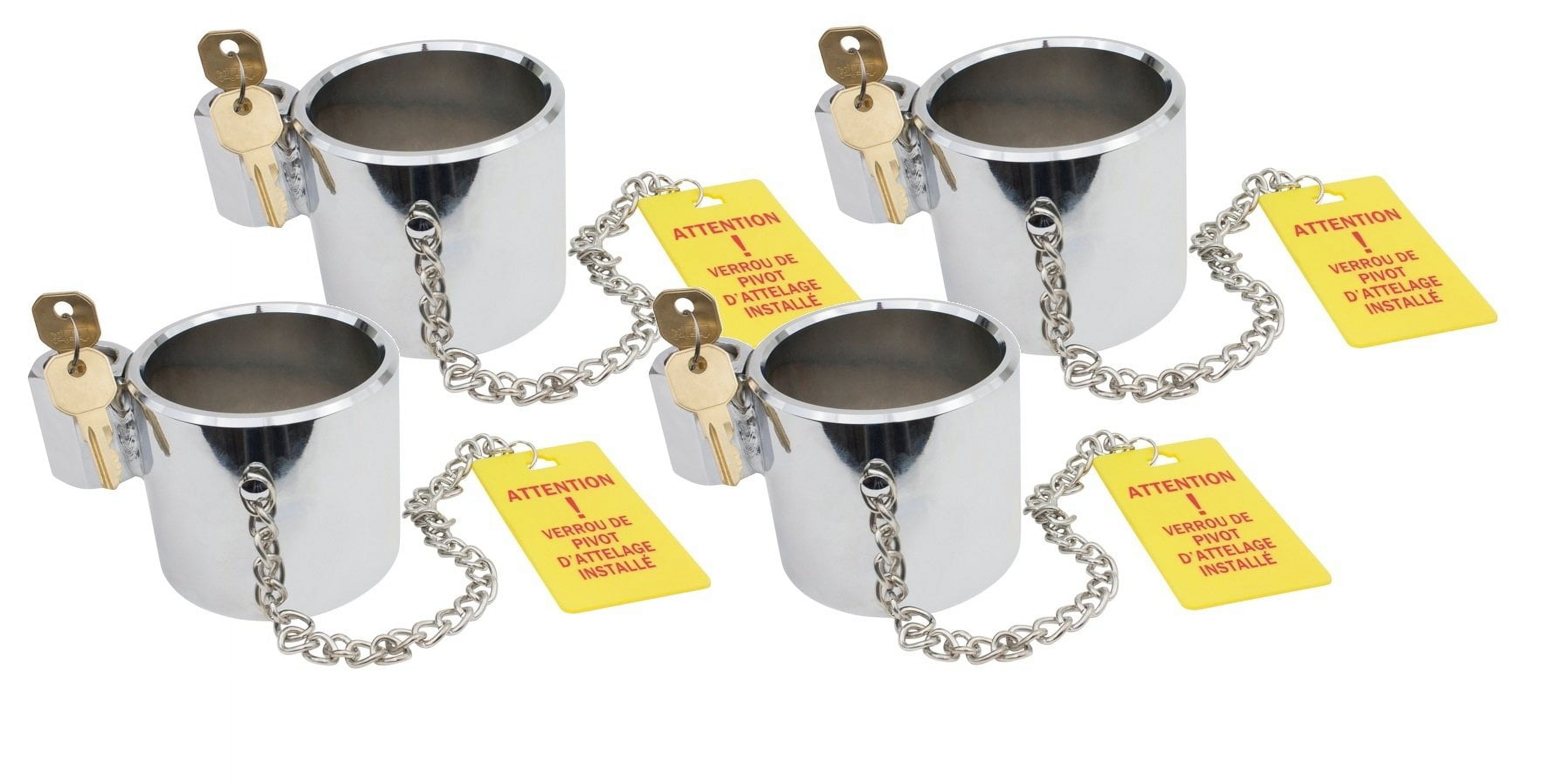 Heavy Duty Chrome King Pin Lock with 2 Unique Keys | Trailer Hitch Lock ...