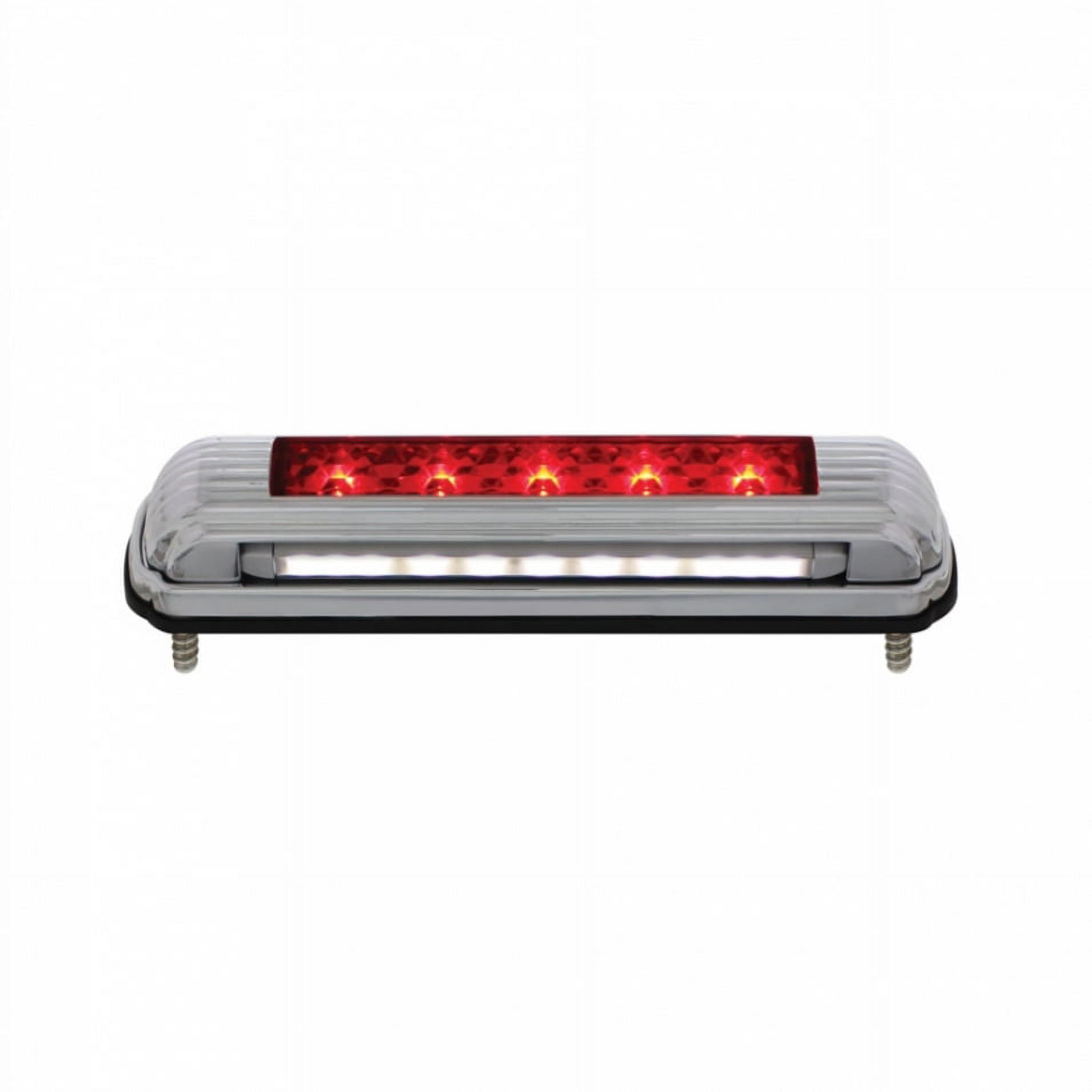 Heavy Duty Chrome License Plate Light W/Red LED 3rd Brake Light Truck ...