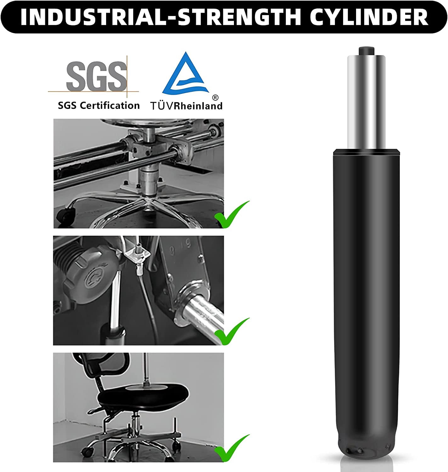 Heavy-Duty Class 4 Office Chair Cylinder , Fit Gas Piston for Executive ...