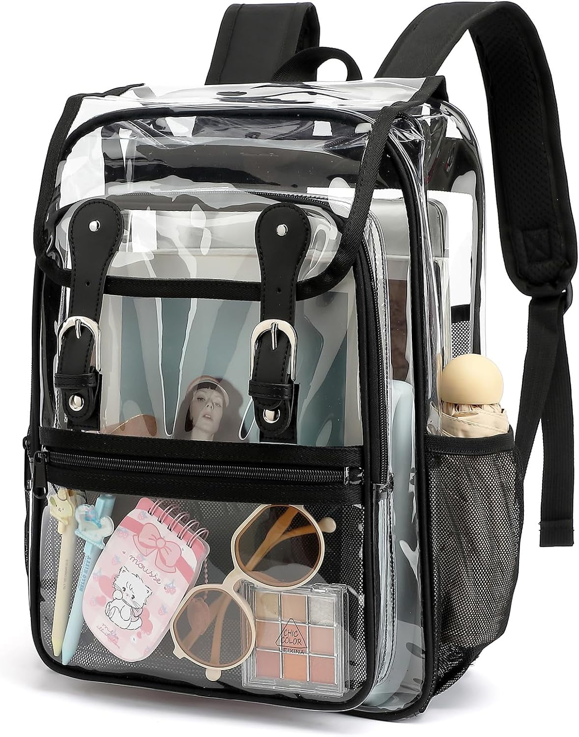 Heavy Duty Clear Backpack Stadium Approved Transparent Backpacks for School College Festival ...
