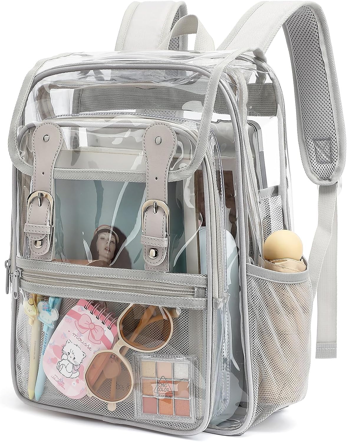 Heavy Duty Clear Backpack Stadium Approved Transparent Backpacks for School College Festival ...