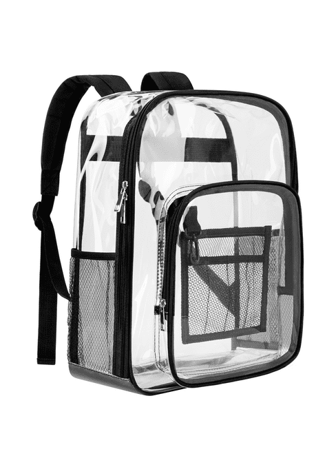 SANMADROLA Clear Backpack Heavy Duty, PVC See Through Book Bag for ...
