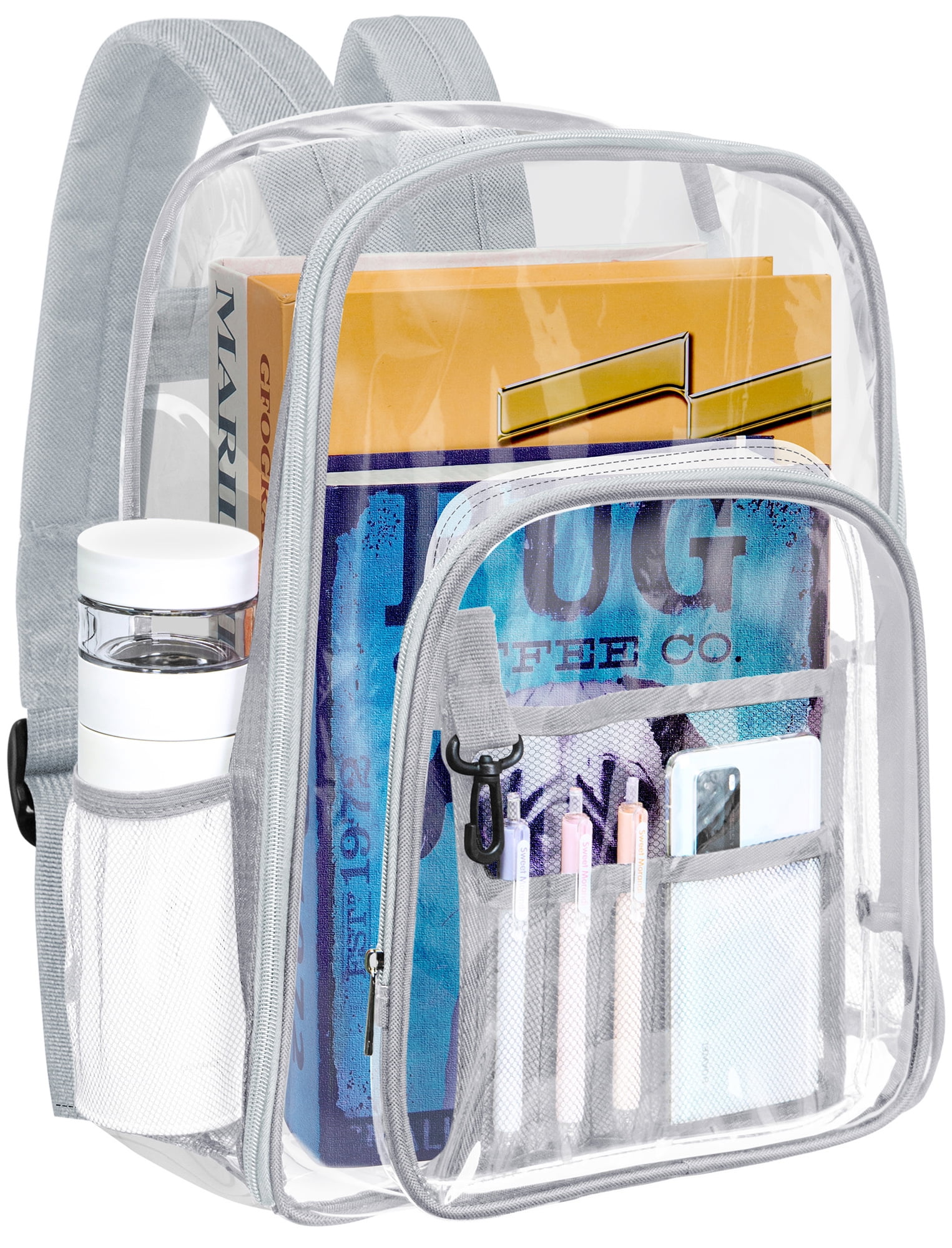 KOITHOT Heavy Duty Clear Backpacks Large Capacity Transparent ...