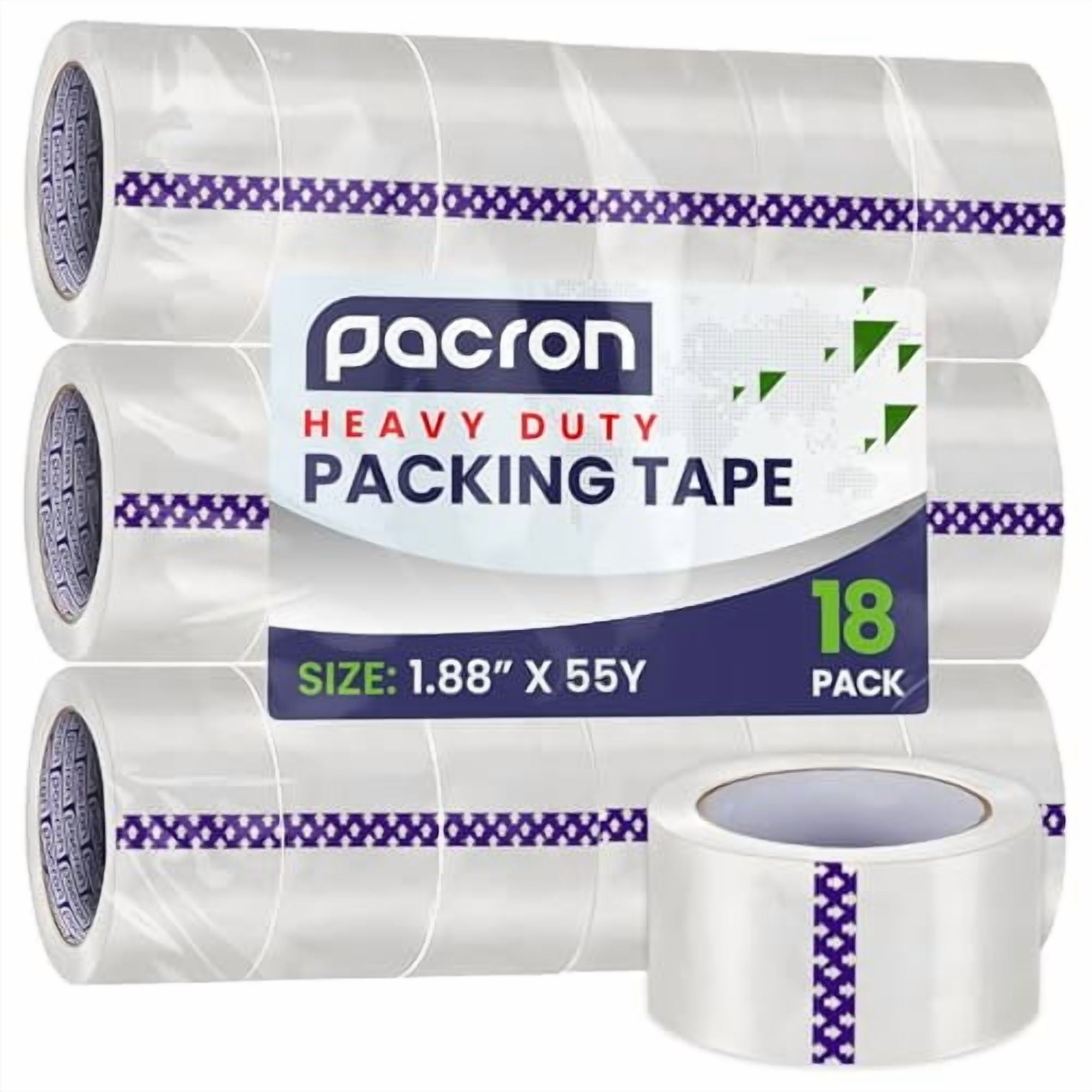 Heavy Duty Clear Packing Tape – 18 Rolls, 1.88" x 55 Yards Each – Bulk ...
