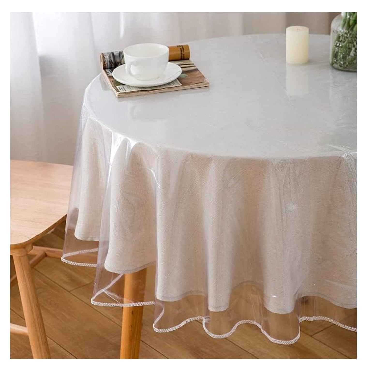 Heavy Duty Clear Plastic Tablecloth Protector – 100% Waterproof, Oil ...