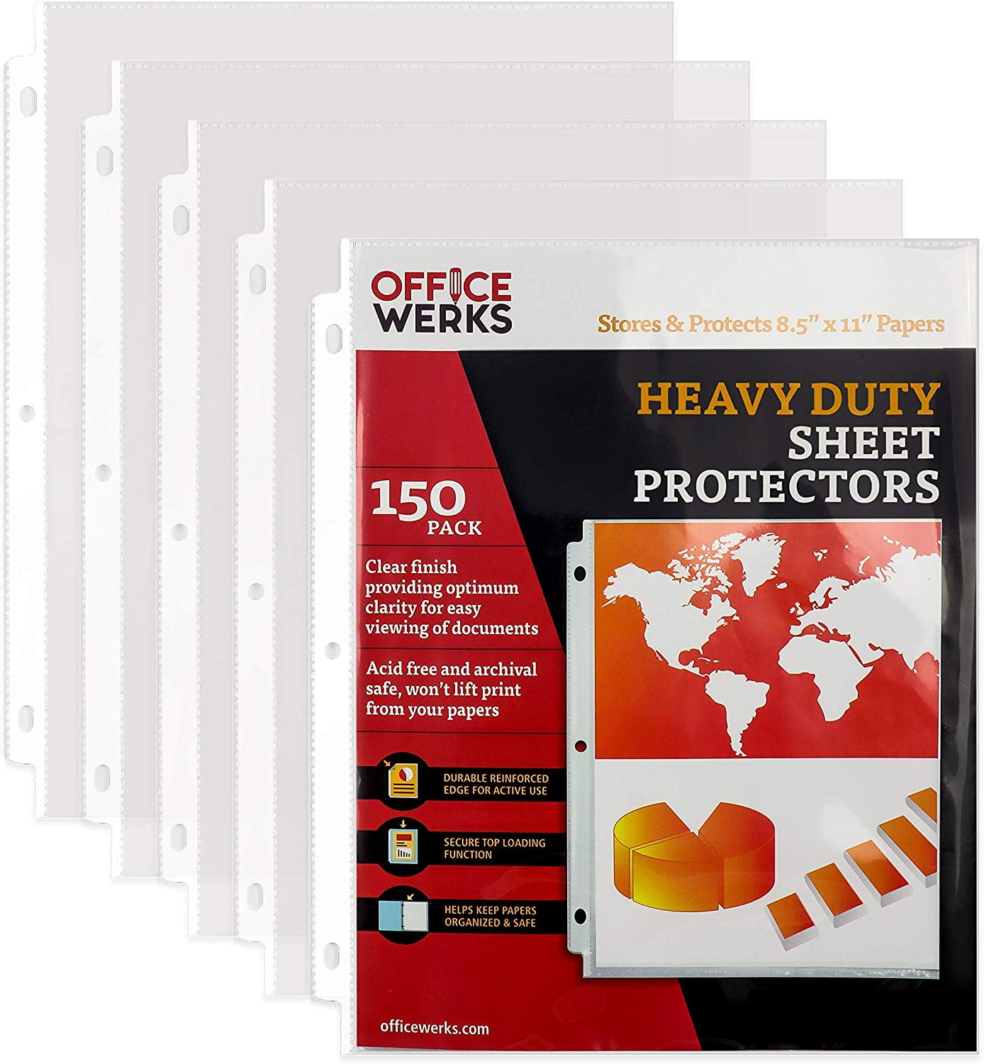 Heavy Duty Clear Sheet Protectors, 8.5" x 11", 150 Pack, Top Load ...