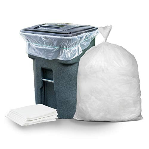 Heavy Duty Clear Trash Bags 96 Gallon 2.0 Mil Thick 25 Count for ...