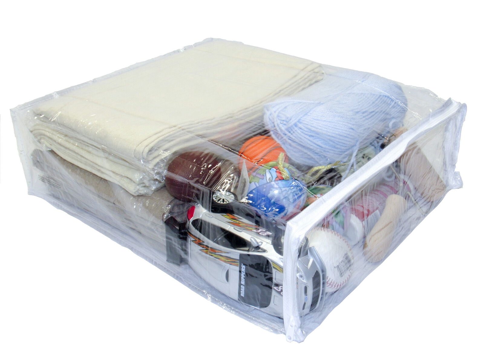 Heavy Duty Clear Vinyl Plastic Zippered Blanket Storage Bags - 5-Pack ...
