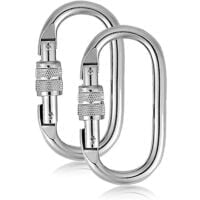 Heavy Duty Climbing Carabiner Clip (25Kn=5600Lbs), Versatile Screw Gate ...
