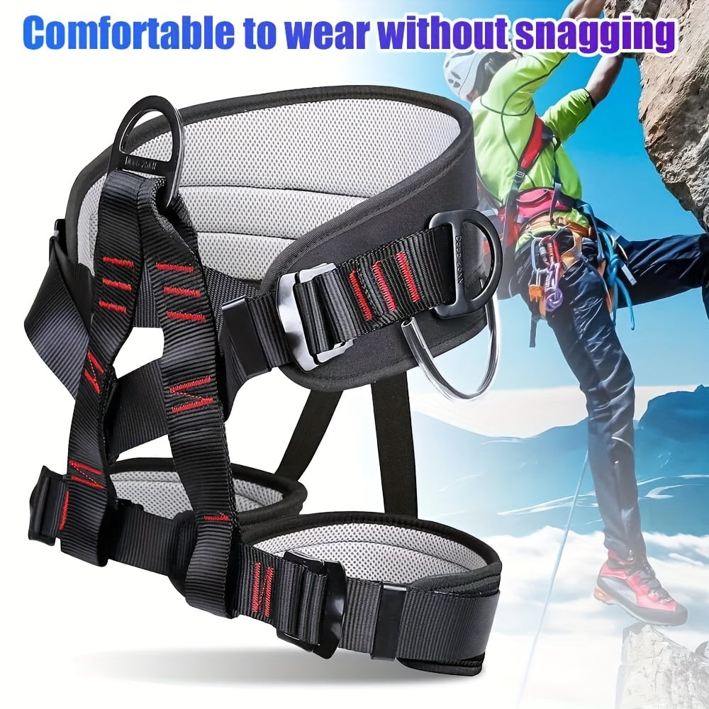 Heavy-Duty Climbing Harness with Adjustable Waist & Leg Straps, Durable ...