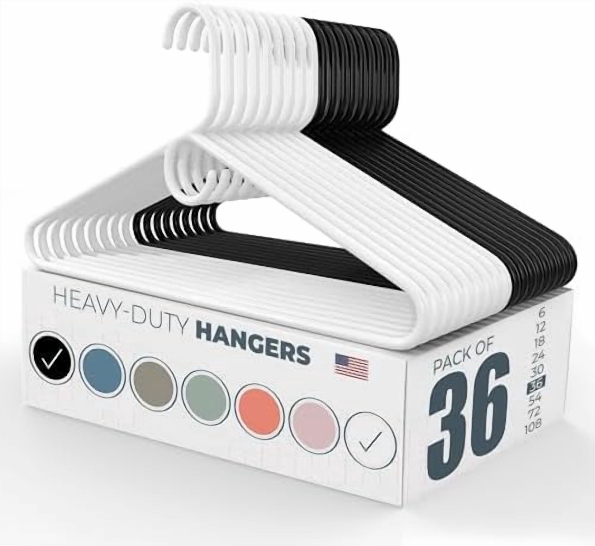 Heavy Duty Clothes Hangers 36 Pack – Made in The USA – 8lb Capacity ...