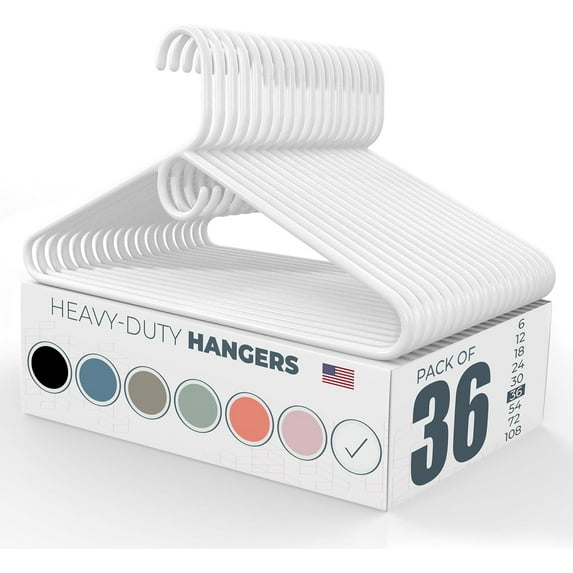 Heavy Duty Clothes Hangers 36 Pack – Made in The USA – 8lb Capacity ...