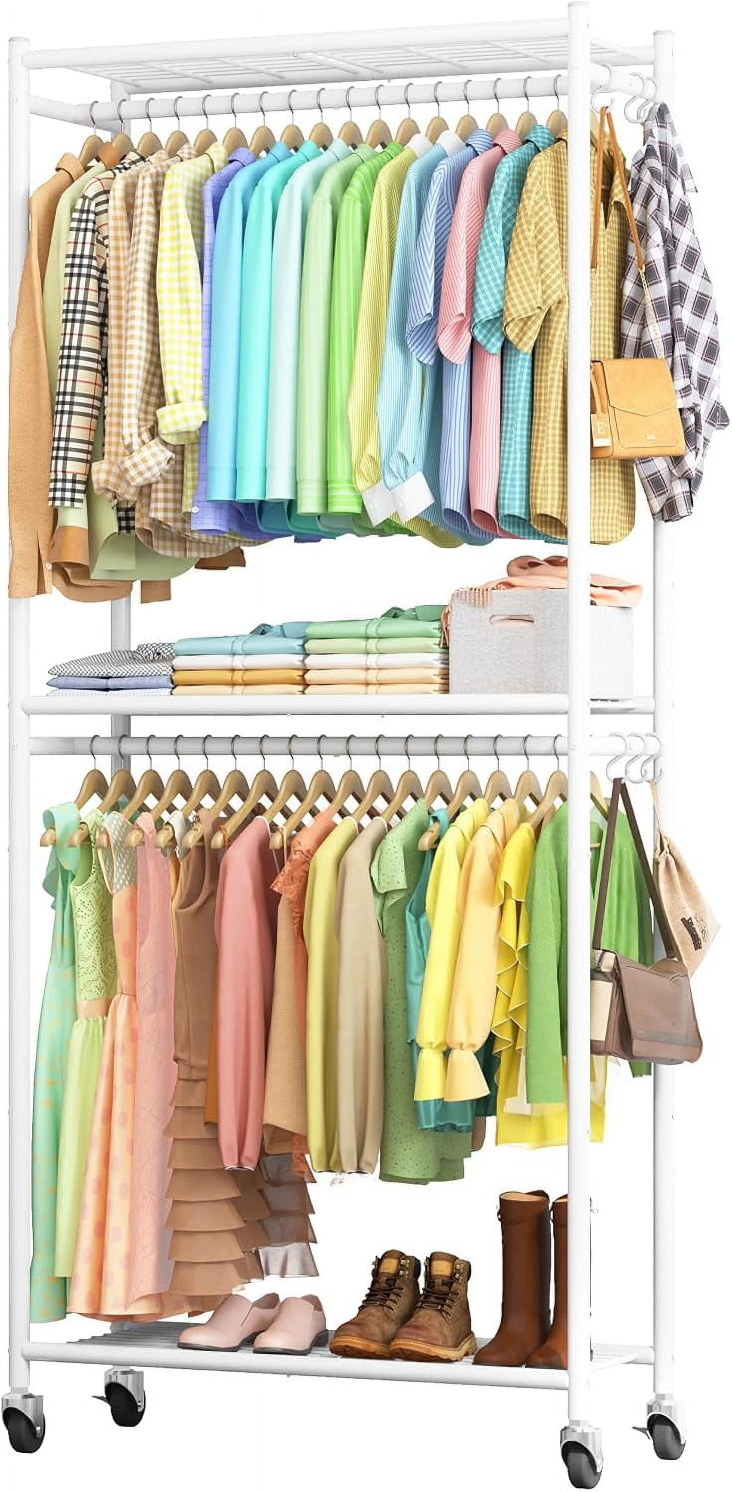 Heavy-Duty Clothes Rack - 33.0" x 12.2" x 79.5" Clothing Rack with ...
