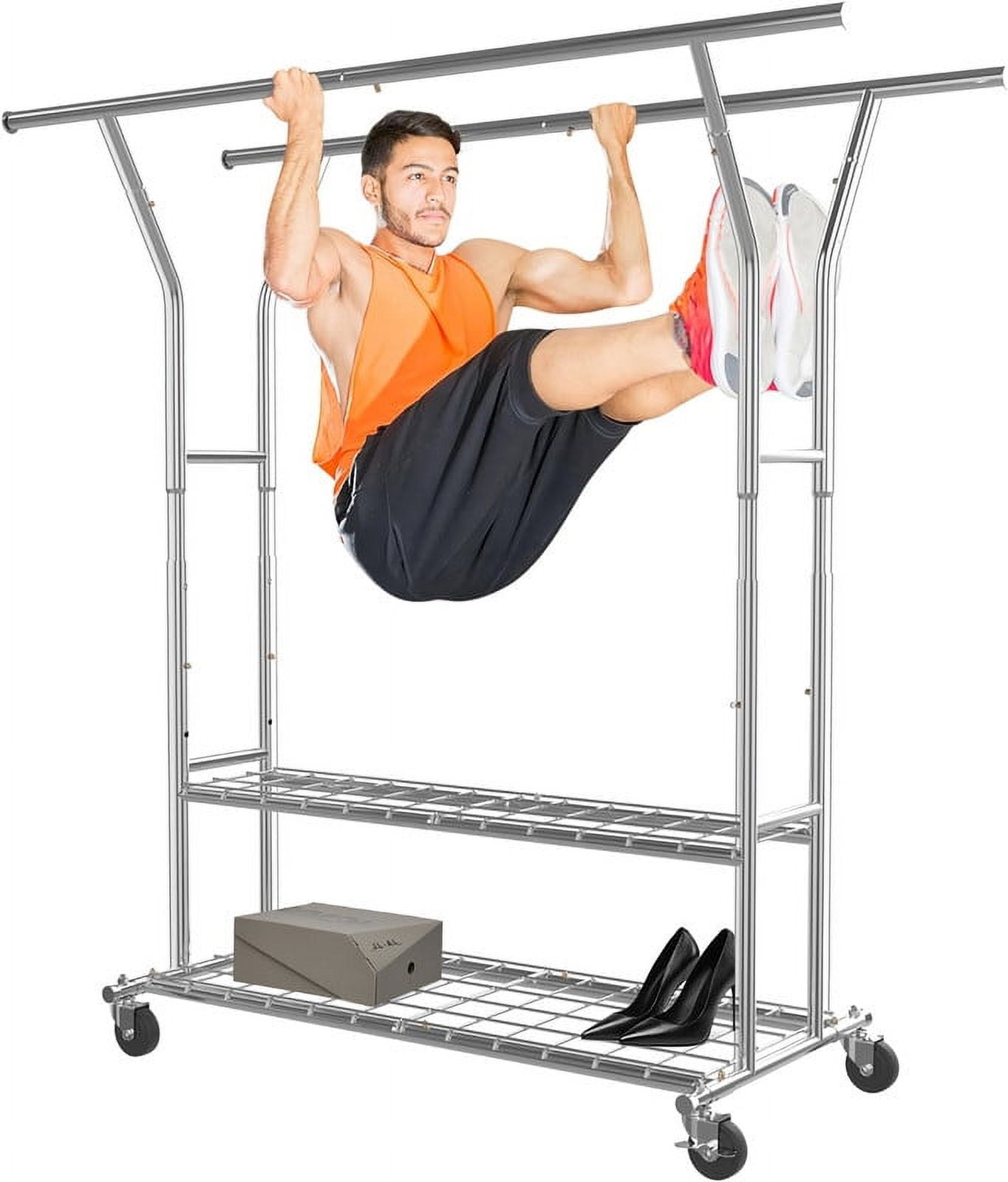 Heavy Duty Clothes Rack, 630LB Capacity, Adjustable Rolling Clothing ...
