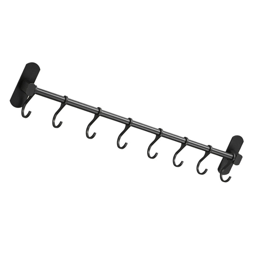 Heavy Duty Clothes Rack Coat Hangers Kitchen Hanging Rod Hooks Utensil ...