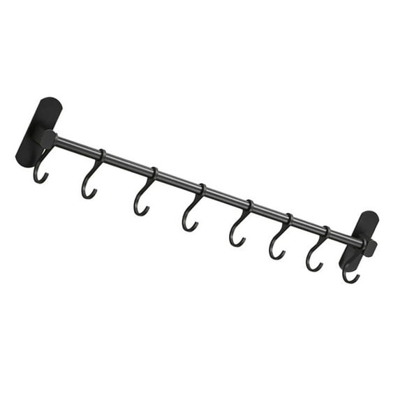 Heavy Duty Clothes Rack Coat Hangers Kitchen Hanging Rod Hooks Utensil ...
