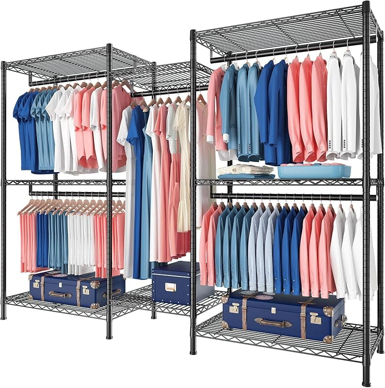 Heavy Duty Clothes Rack with Cover Loads 900LBS Portable Clothing Rack ...