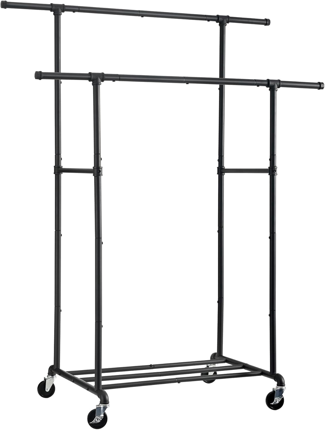 Heavy Duty Clothes Rack, Industrial Pipe Clothing Rack with Shelf ...