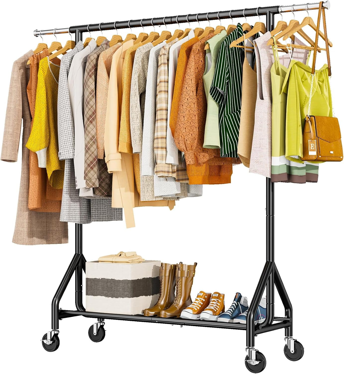 Heavy Duty Clothes Rack Load 450 LBS, Metal Garment Rack, Standing ...