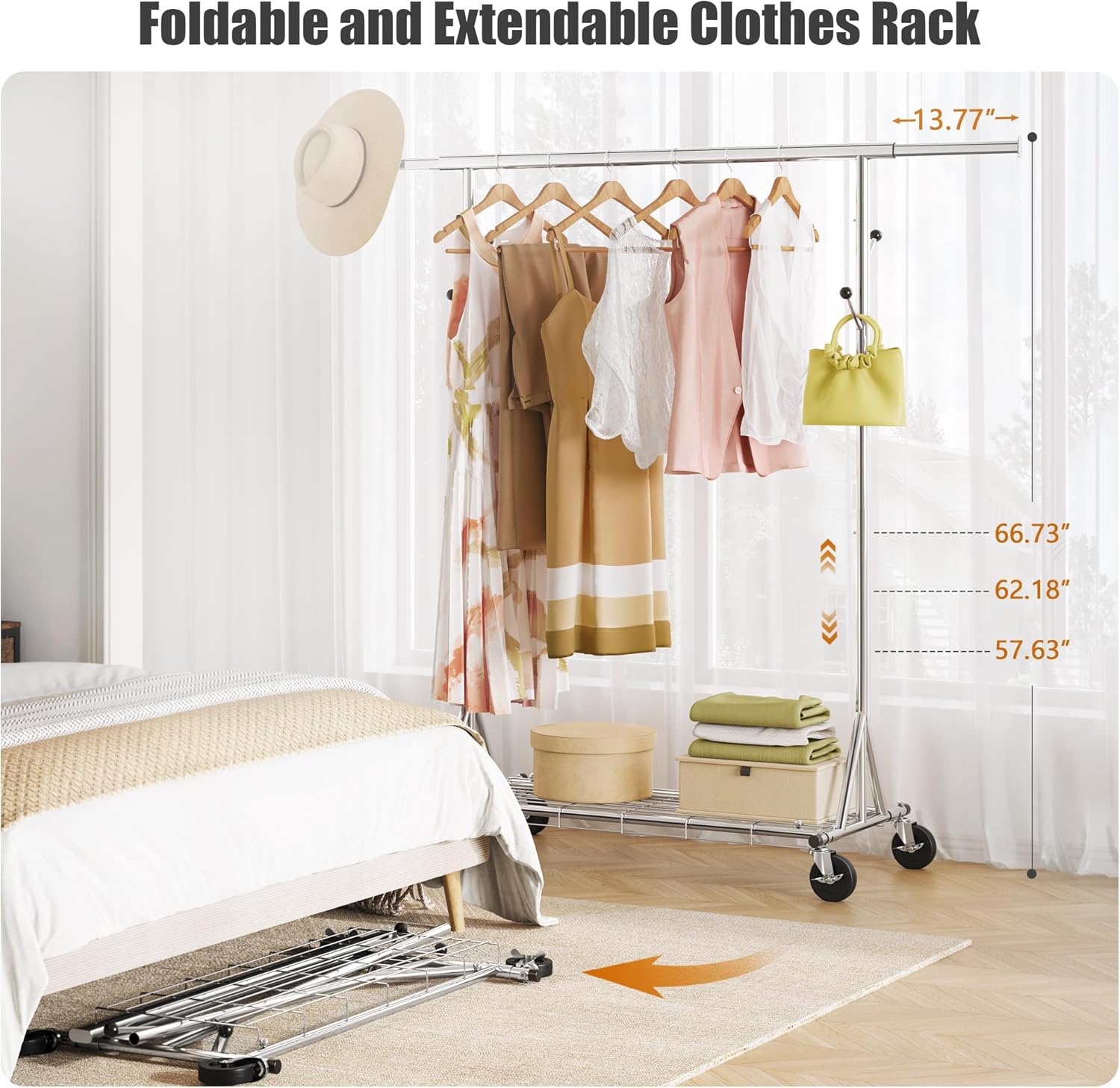 Heavy Duty Clothes Rack Load 480 LBS Metal Clothing Garment Rack Hang ...