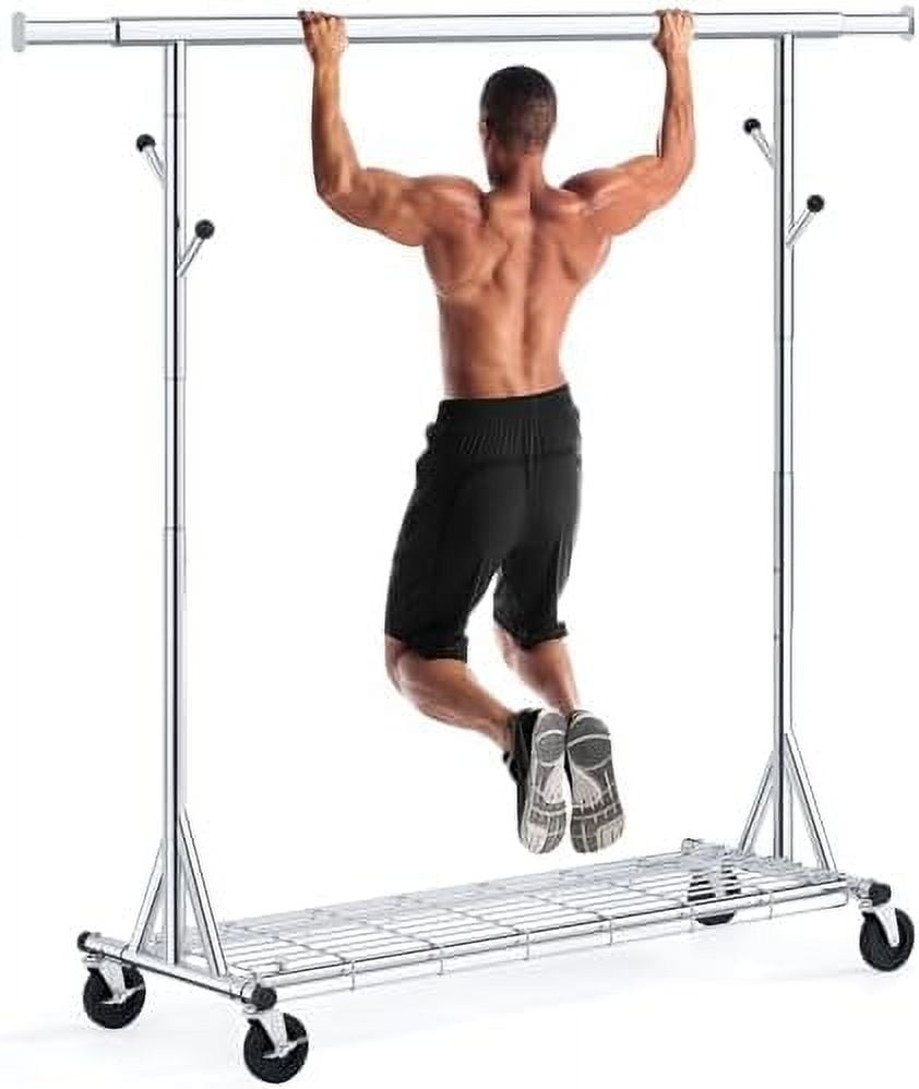 Heavy Duty Clothes Rack Load 480 LBS Metal Clothing Garment Rack Hang ...
