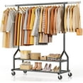 Heavy Duty Clothes Rack Load Rolling Clothing Rack With Shelves ...