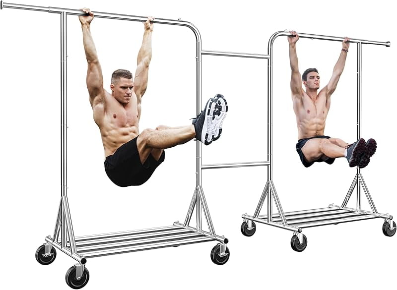 Heavy Duty Clothes Rack, Loads 650 LBS,117" W Rolling Clothes Rack with ...