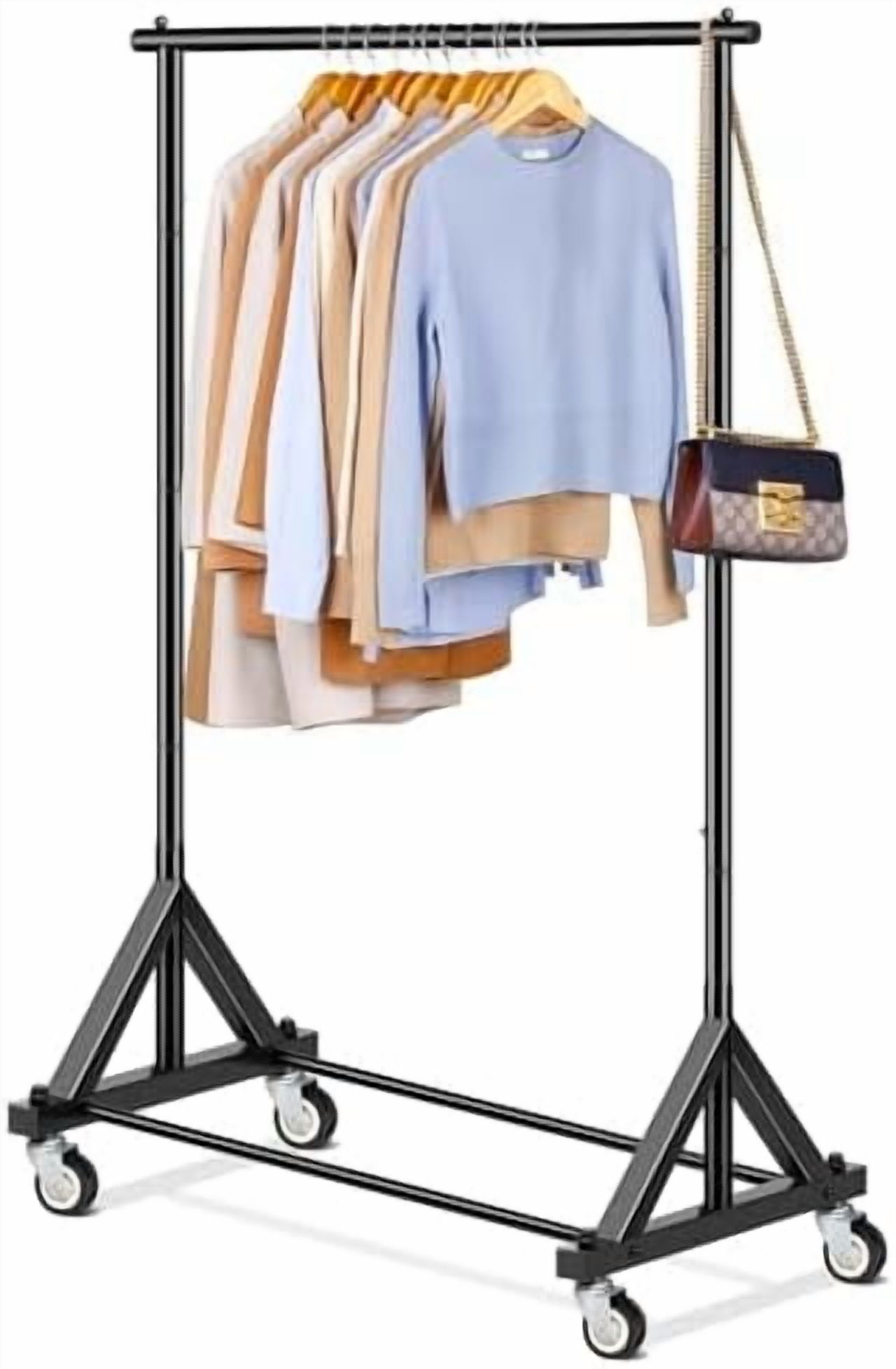 Heavy Duty Clothes Rack, Rolling Clothing Racks for Hanging Clothes ...