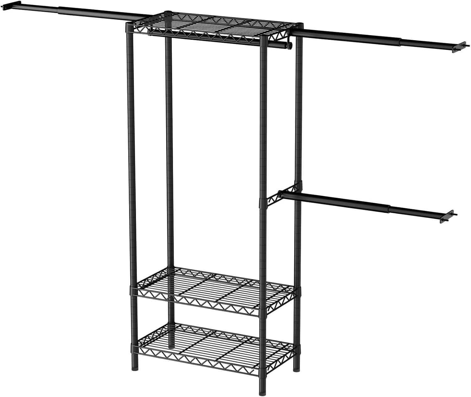 Heavy Duty Clothes Rack Rolling Garment Rack,3 Tier Adjustable Wire ...