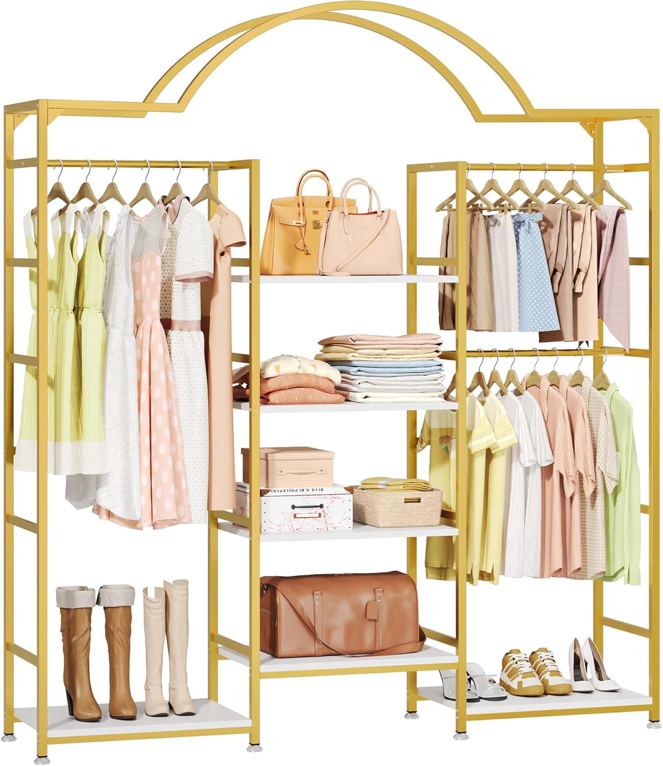 Heavy Duty Clothes Rack with Storage Shelves, Closet Organizer System ...