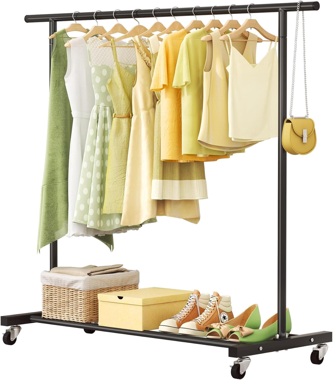 Heavy Duty Clothes Rack, Sturdy Metal Garment Organizer with Shelves ...