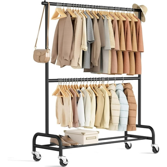 Heavy Duty Clothes Rack for Hanging Clothes Rolling Clothing Rack Heavy ...