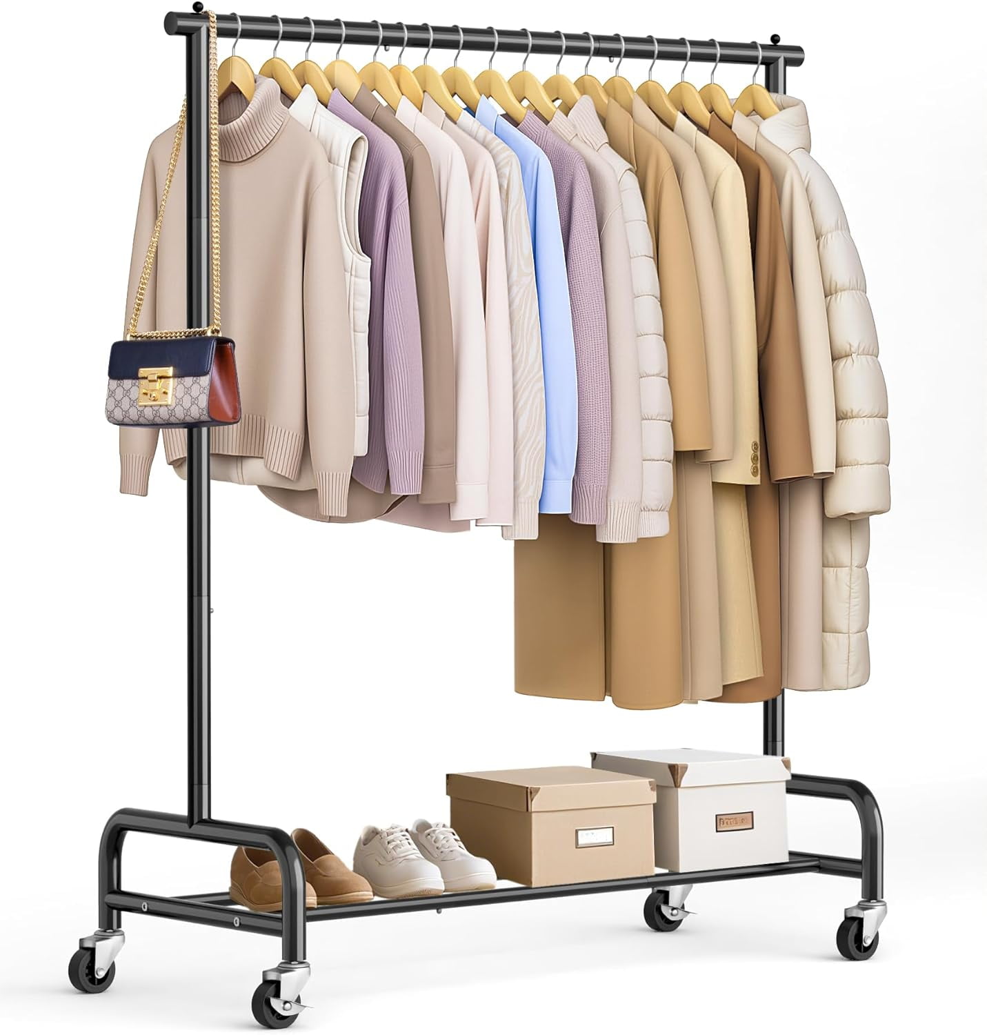 Heavy Duty Clothes Racks for Hanging Clothing Rack, Rolling Garment ...