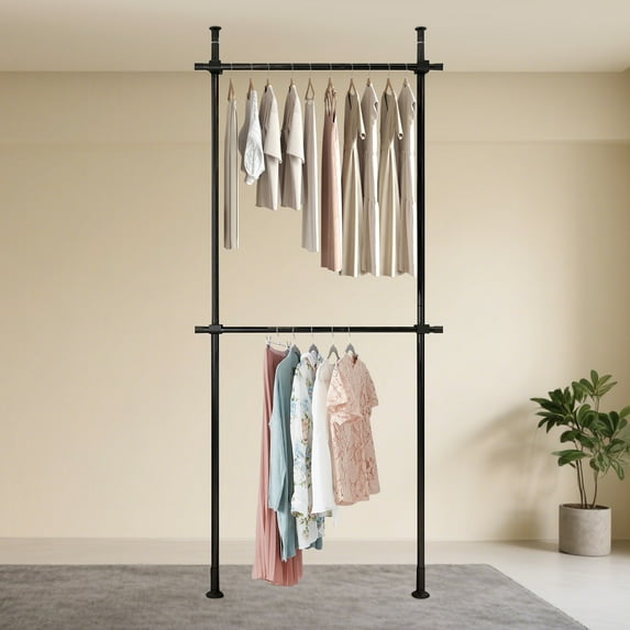 Heavy-Duty Clothes Storage System, Adjustable Coat Rack Closet ...