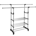 Heavy Duty Clothing Garment Rack Rolling Clothes Organizer Double Rails ...
