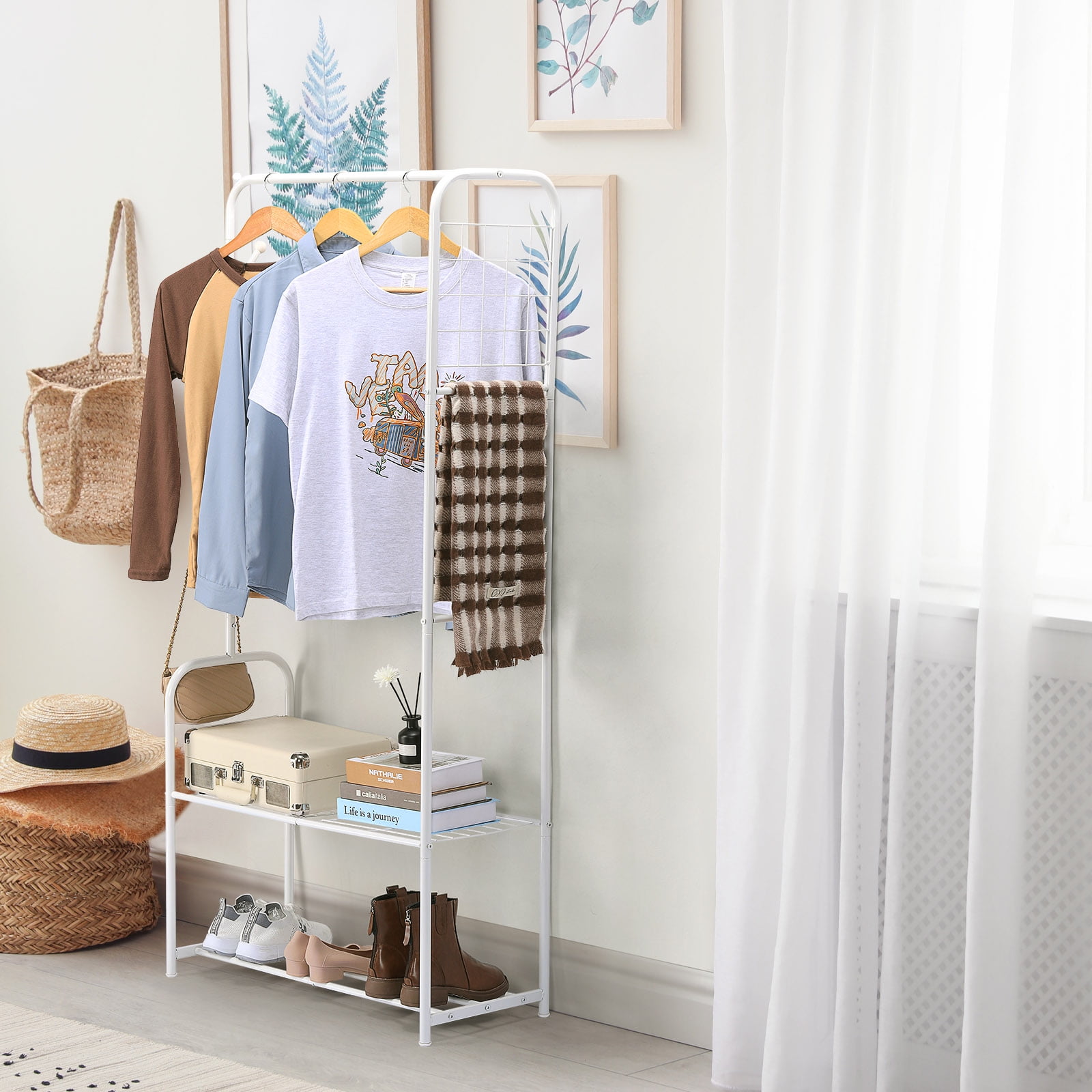 Heavy Duty Clothing Garment Rack Storage Shelves Closet Clothing Rack ...