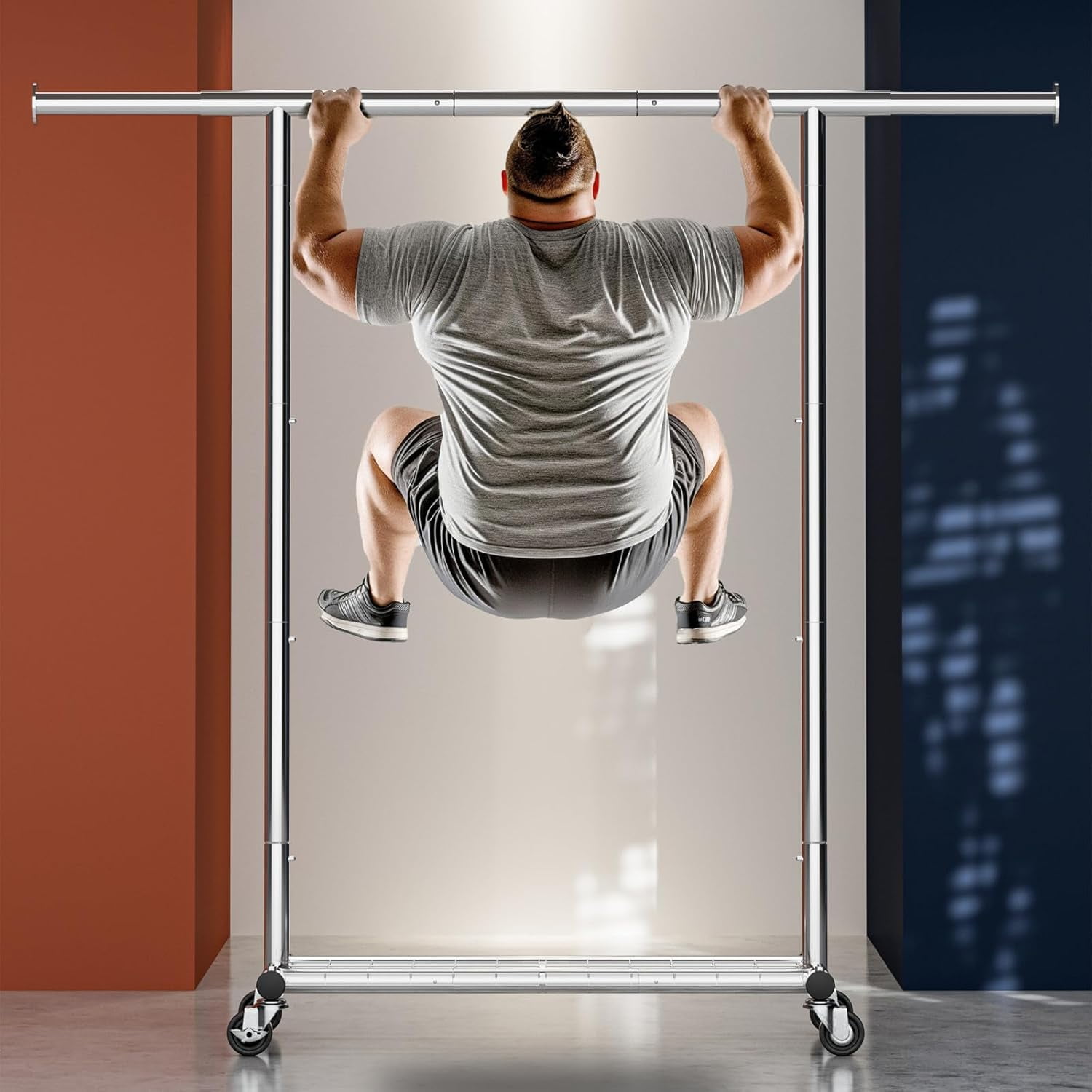 Heavy Duty Clothing Rack - Portable Metal Garment Rack with Wheels ...